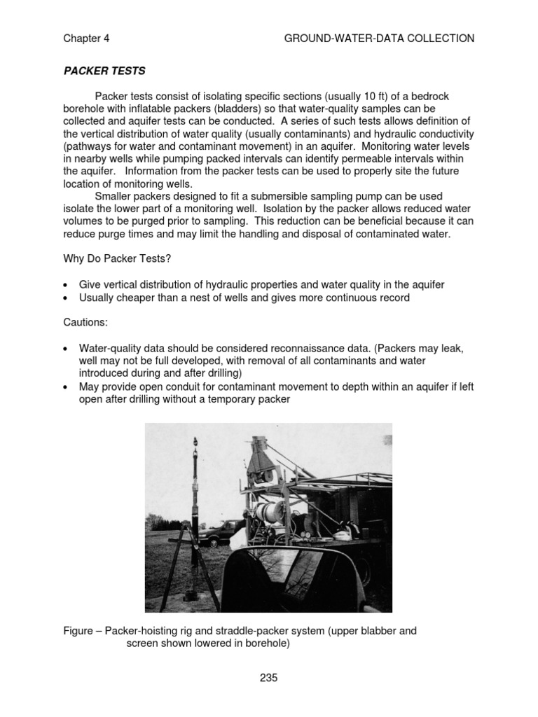 Packer Testing | PDF | Hydrogeology | Aquifer