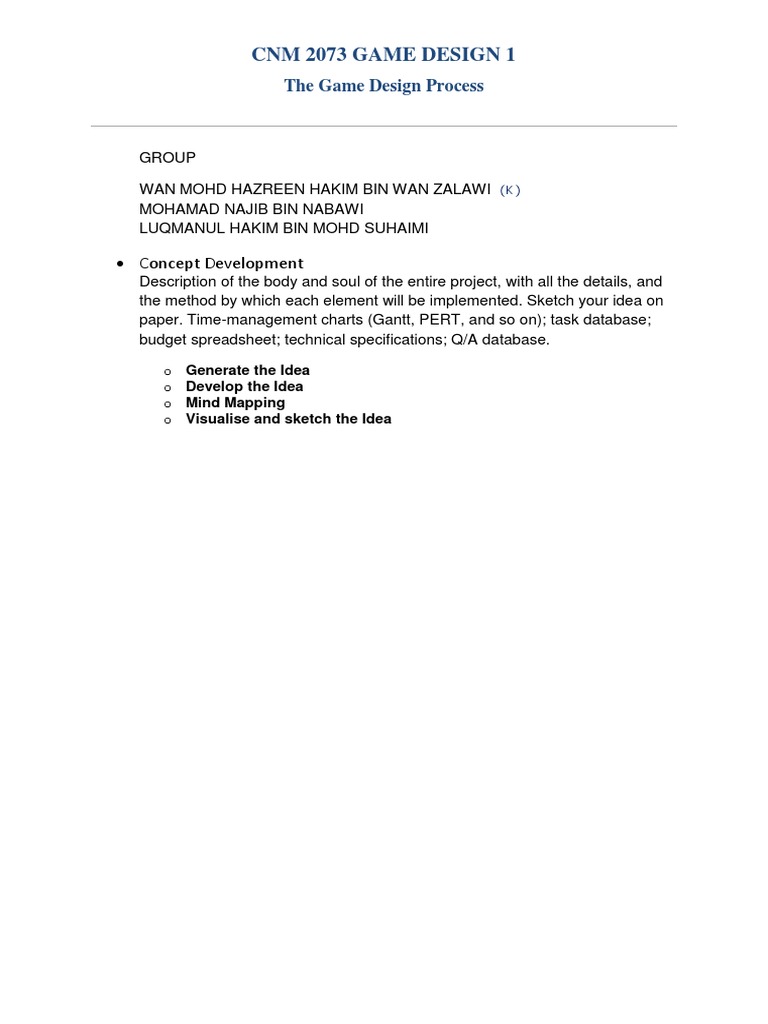 5 Step Game Design Process | PDF | Game Design | Processes