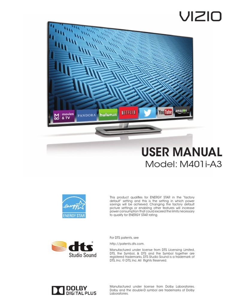 Vizio M Series Manual | PDF | Hdmi | Video