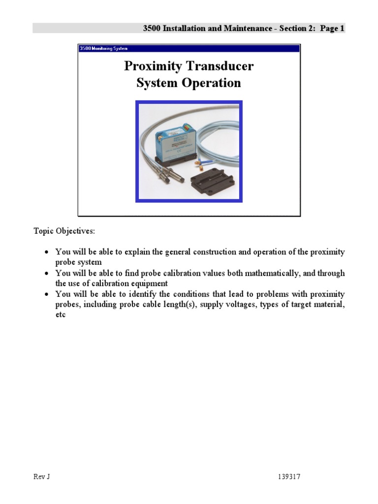 T2 - Proximity Transducer System Operation | PDF | Cable | Inductor