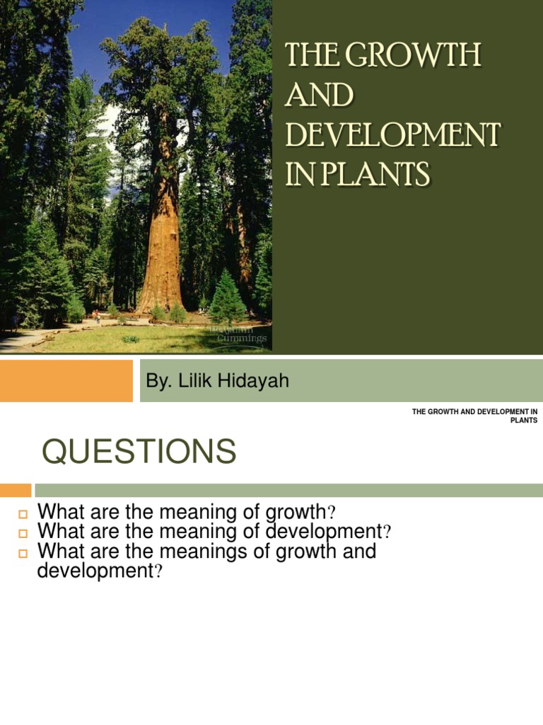 Growth and Development in Plants | PDF