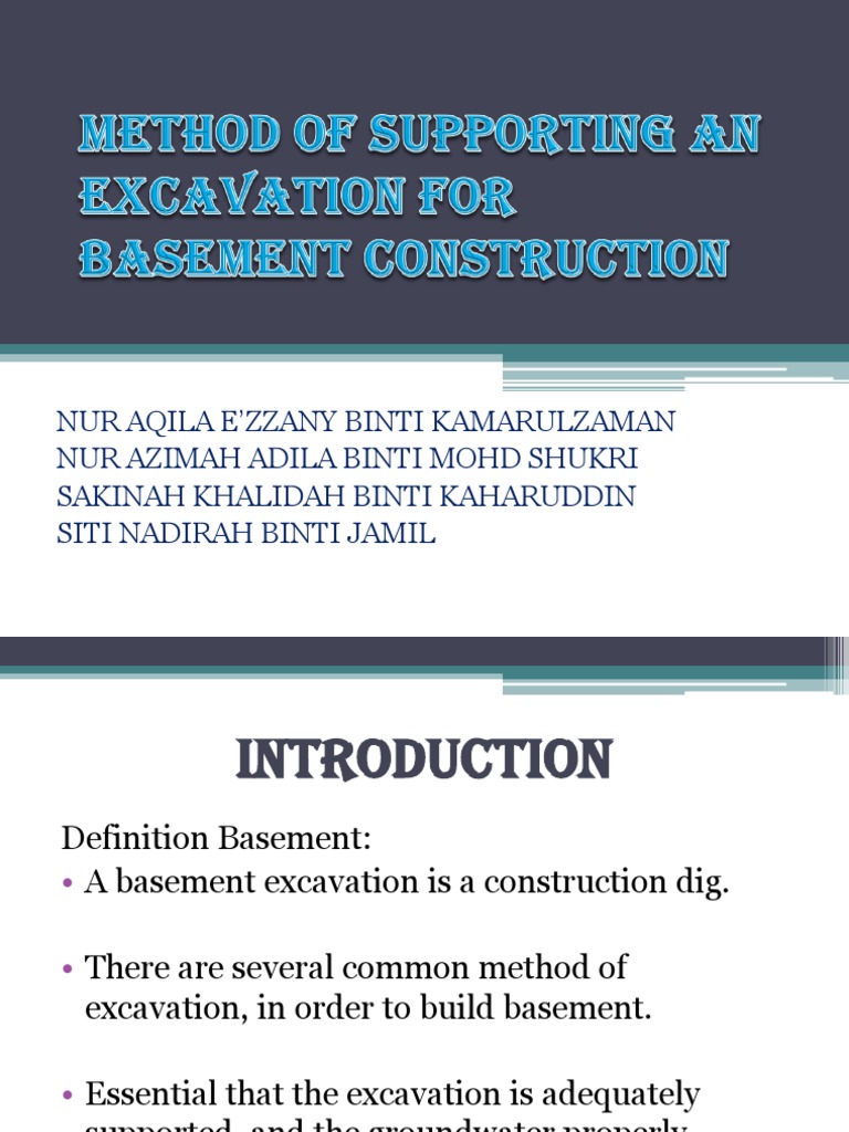 Basement Excavation Methods Overview | PDF | Deep Foundation | Basement