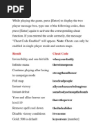 Warcraft 1 Cheat Codes List | PDF | Cheating In Video Games | Computing