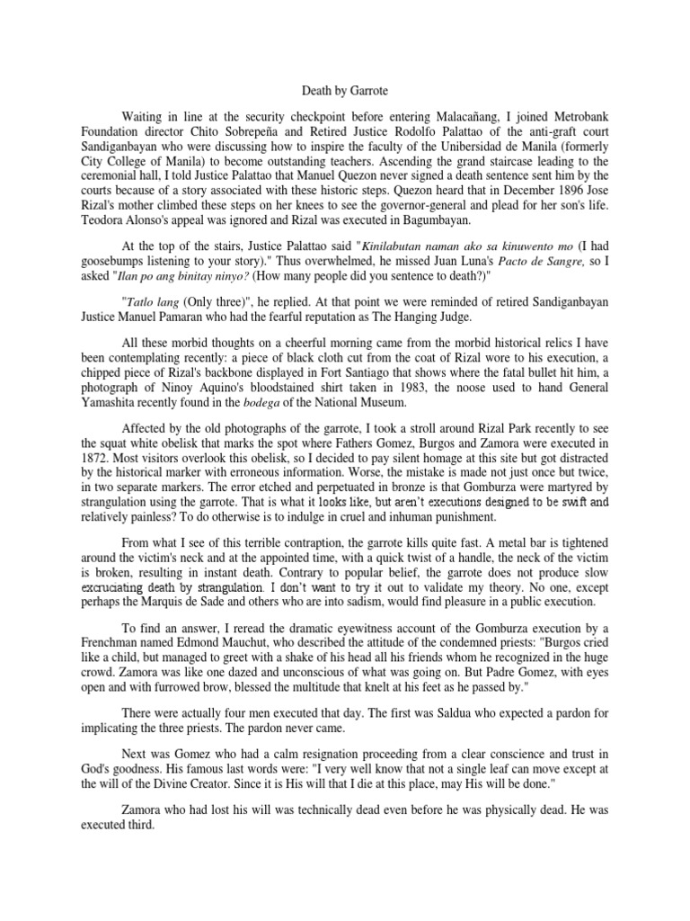 Death of Garotte | PDF | Forgiveness | Philippines
