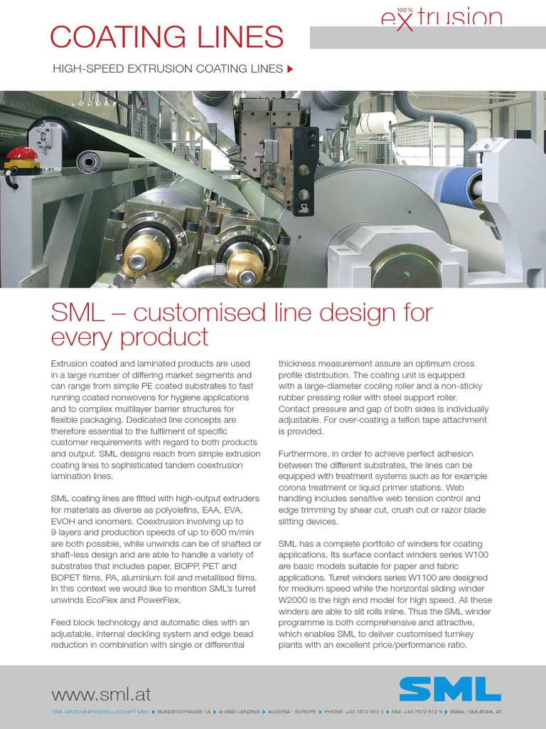 30 High Speed Extrusion Coating Lines | PDF | Extrusion | Business Process
