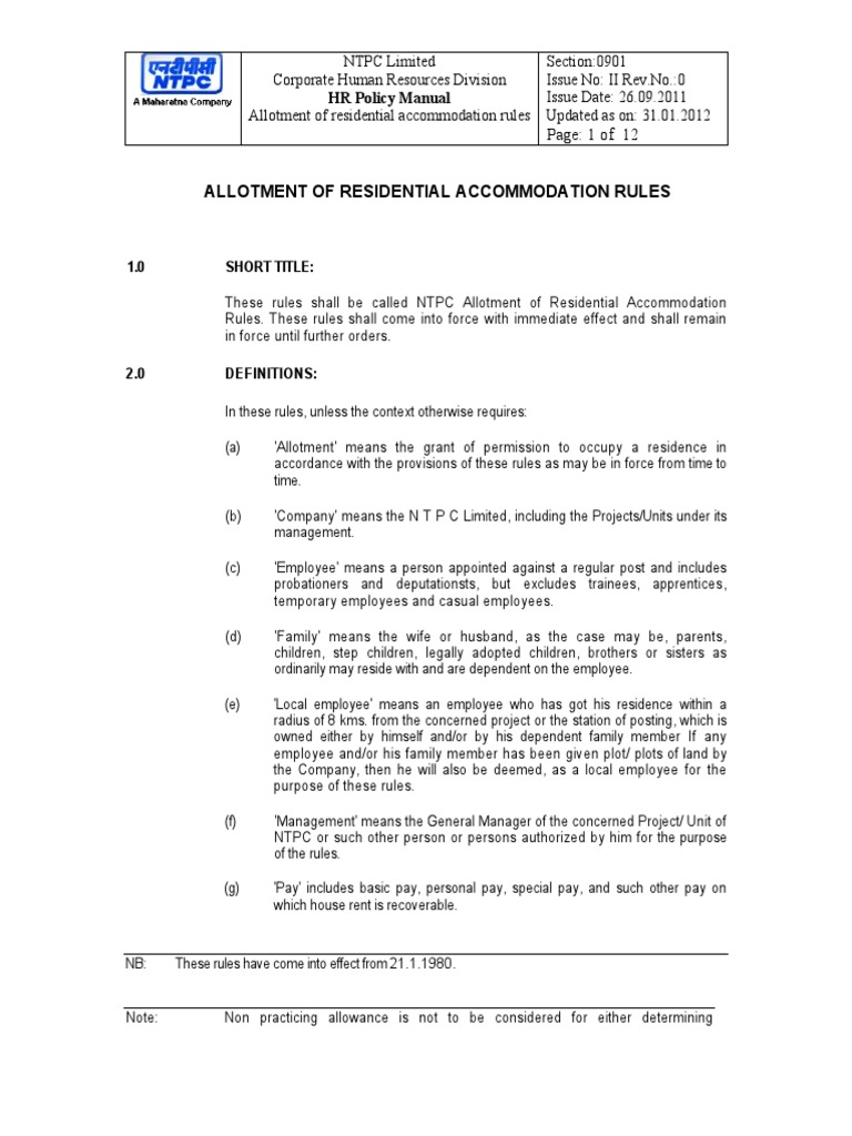 House Allotment | PDF | Employment | Government