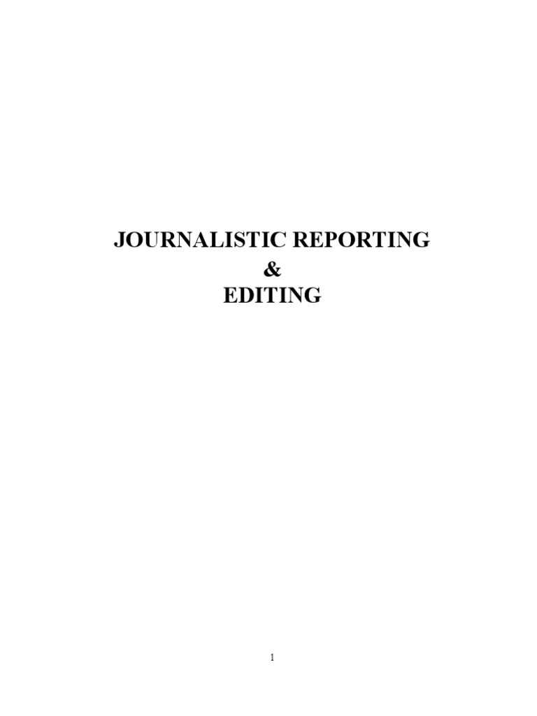 Essentials of Journalistic Writing | PDF | News | Journalism