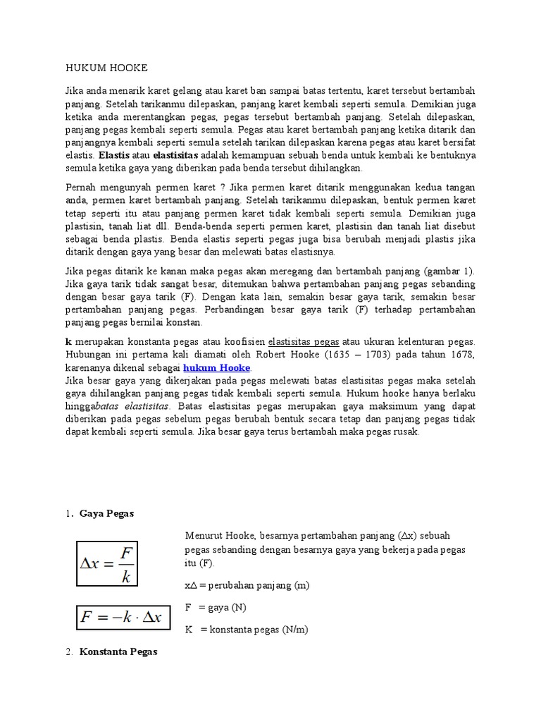 Hukum Hooke | PDF