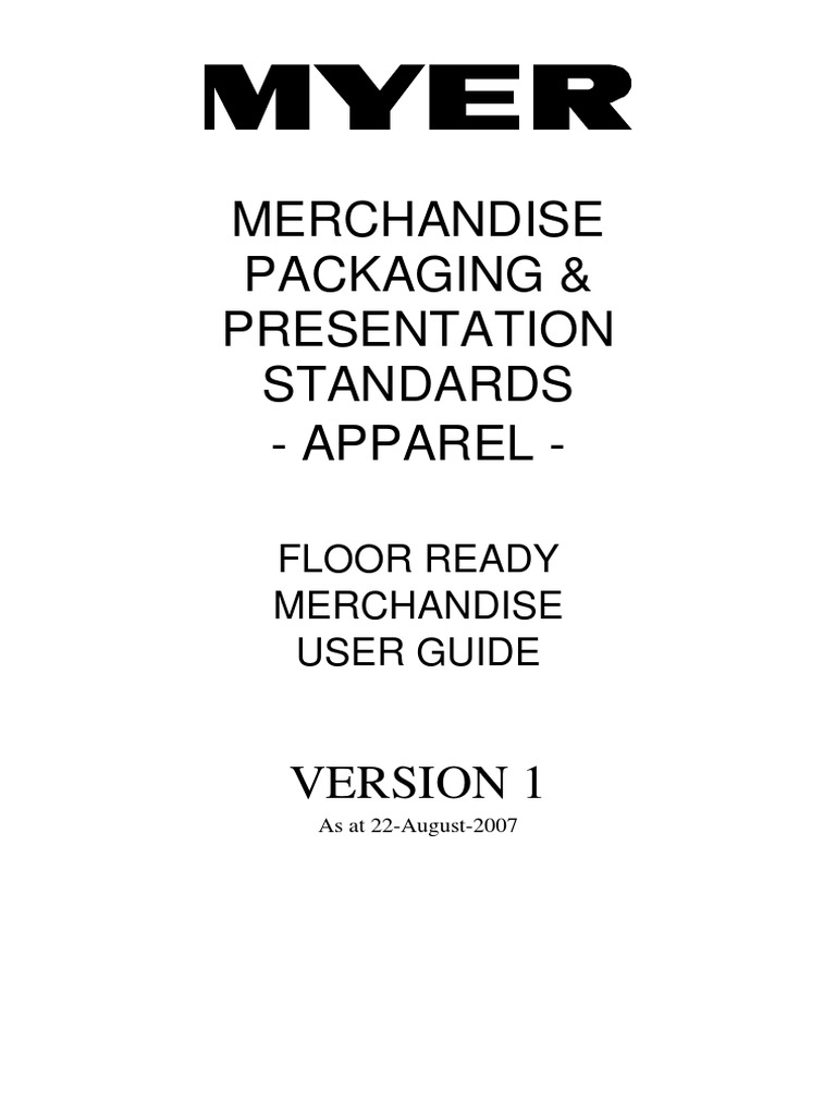 Merchandise Packaging & Presentation Standards For Stores | PDF ...