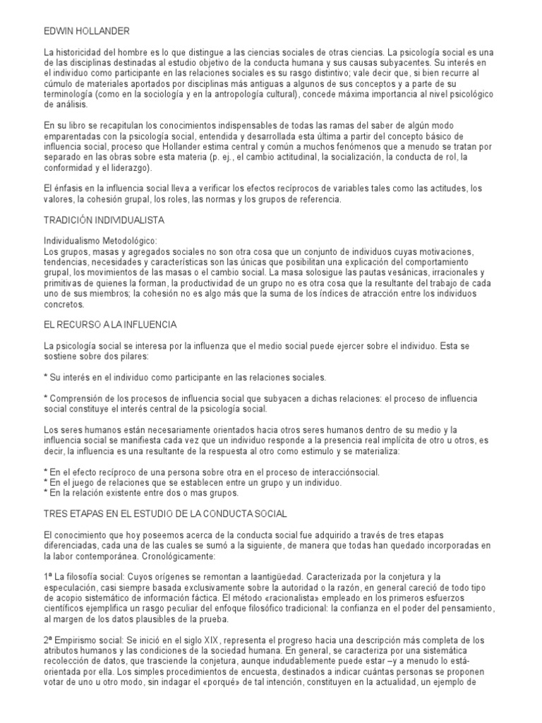 Edwin Hollander | PDF | Psicología Social | Sociedad