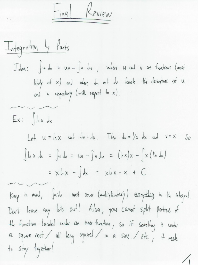 Calculus 2, Final Review | PDF