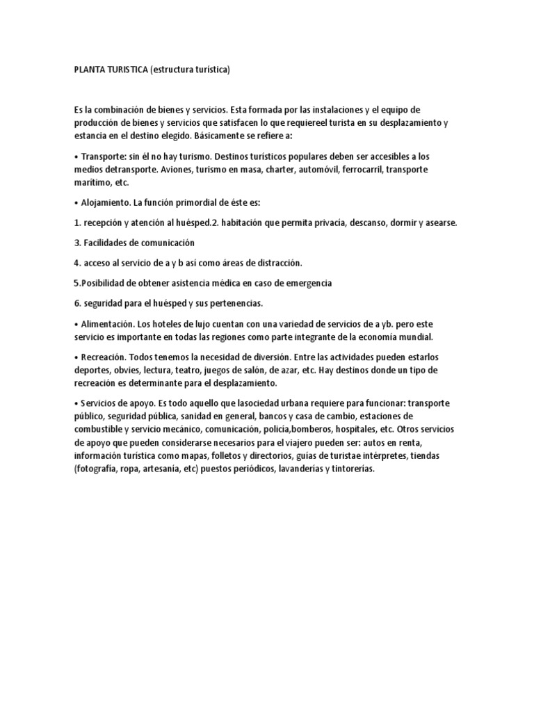 Planta Turistica | PDF | Turismo | Servicios (economía)