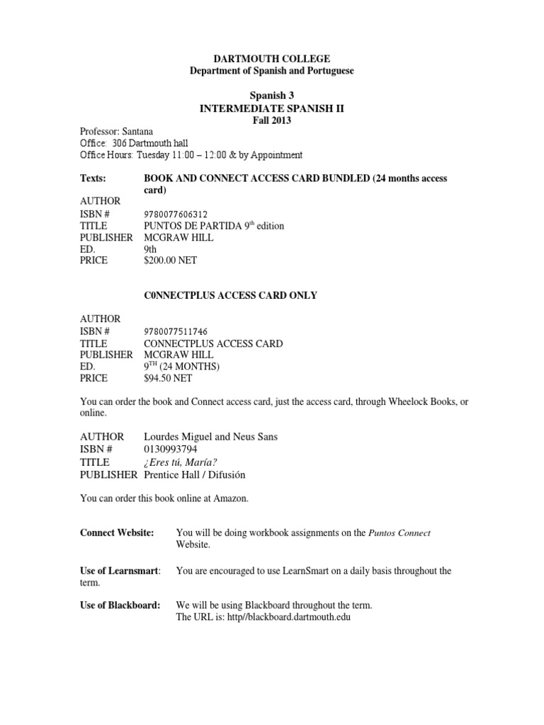 Spanish 3 Course Overview and Materials | PDF | Test (Assessment ...