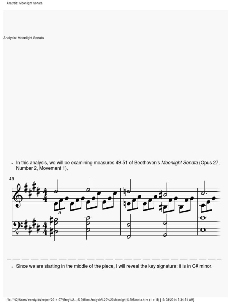 Analysis Moonlight Sonata | PDF