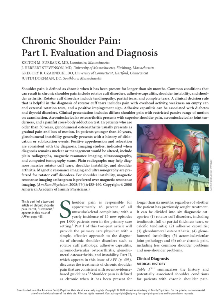 Chronic Shoulder Pain - Part I Evaluation & Diagnosis | PDF | Shoulder ...