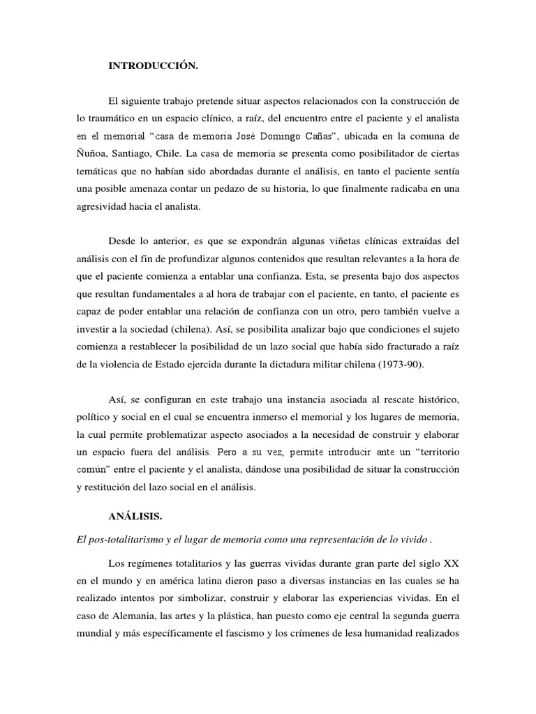 Lazo Social Final | PDF | Trauma psicólogico | Memoria