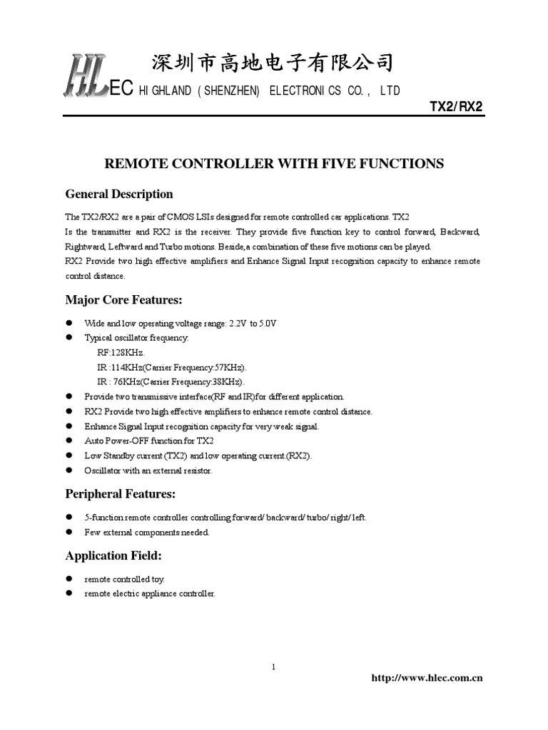 RX2C | PDF | Remote Control | Electronic Oscillator