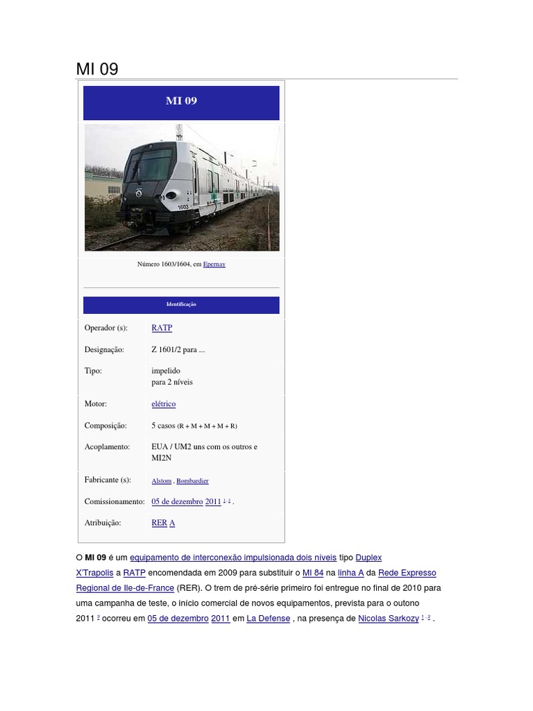 Alstom - Rer DD Mi 09 | PDF | Trem | França