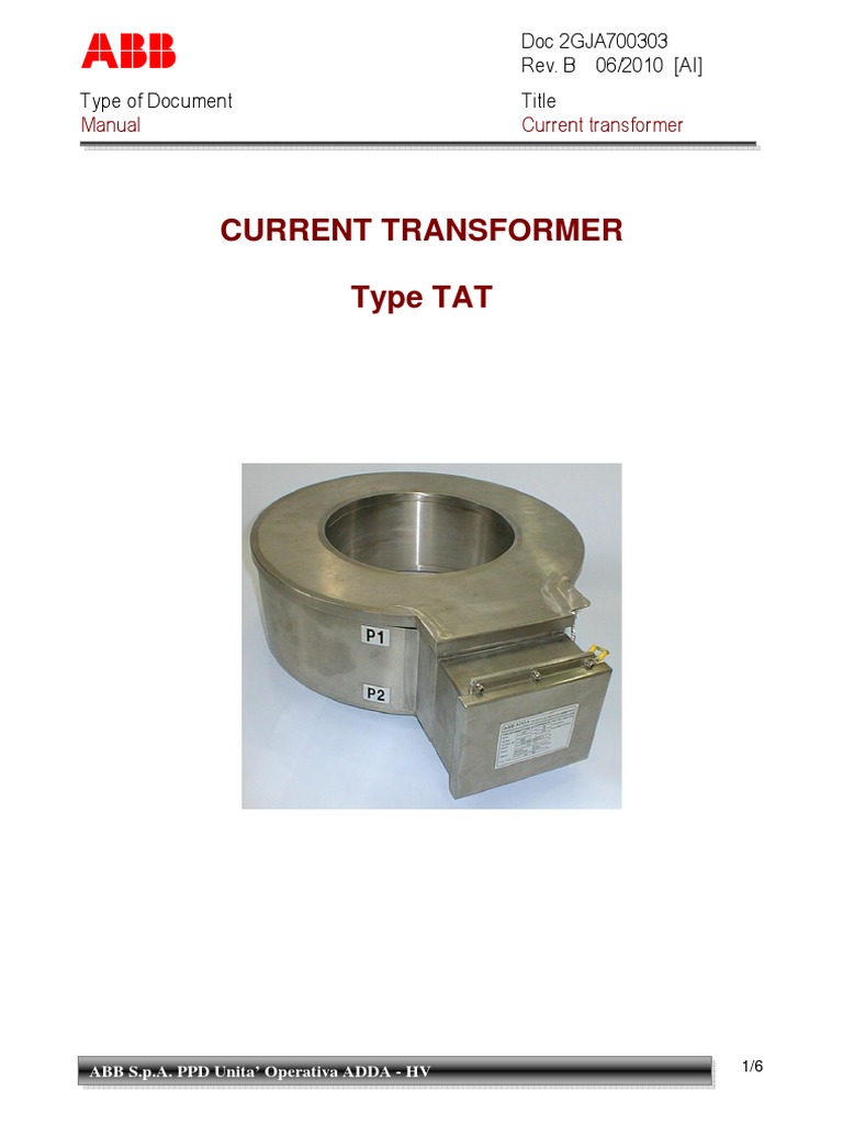 2GJA700303 Current Transformer | PDF | Transformer | Electrical Equipment