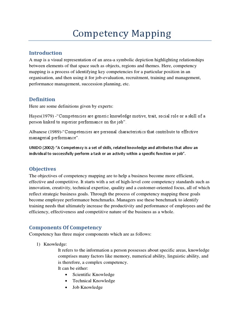 Competency Mapping | PDF | Competence (Human Resources) | Recruitment