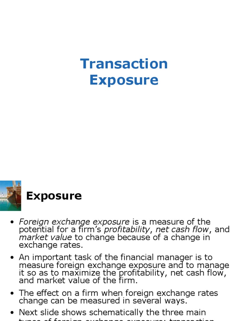Transaction Exposure | PDF | Hedge (Finance) | Financial Risk