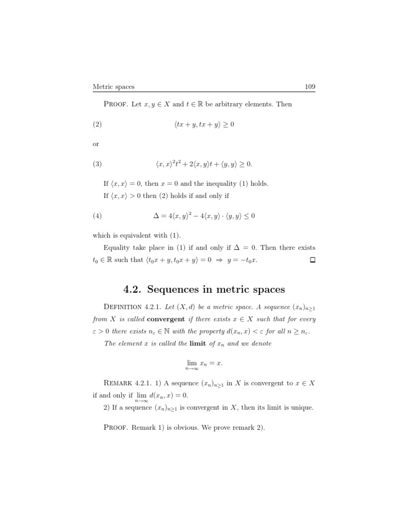 4.2. Sequences in Metric Spaces | PDF | Metric Space | Teaching Mathematics