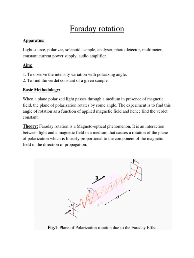 Measuring the Verdet Constant: Observing and Quantifying Faraday ...