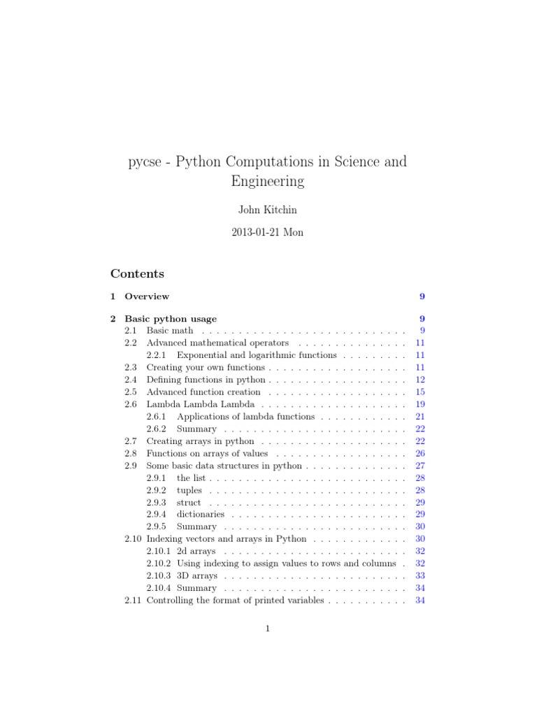 Pycse | PDF | Ordinary Differential Equation | Parameter (Computer Programming)
