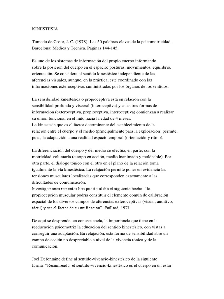 Kinestesia y Tecnica Alex | PDF | Músculo | Sistema somatosensorial