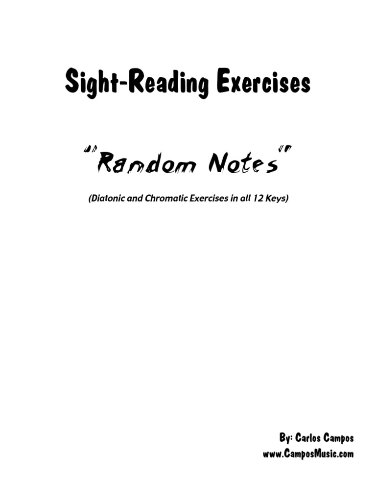 Random Notes - For Sight Reading Practice | PDF | Reading (Process ...