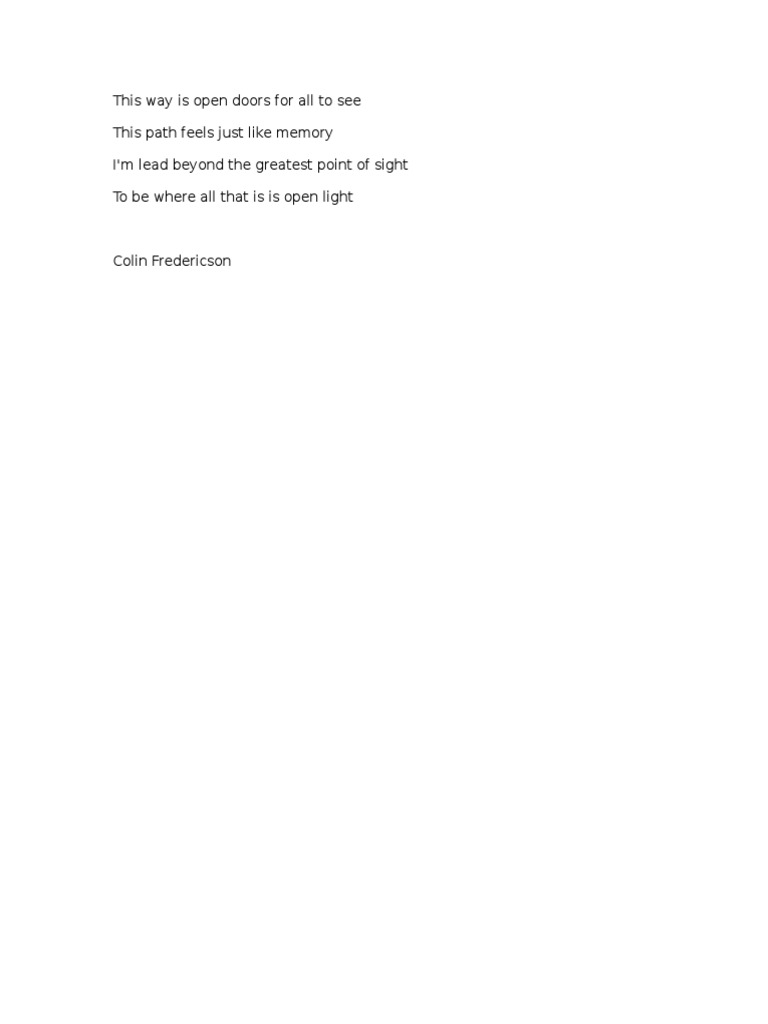 Open Doors: A Poetic Journey | PDF