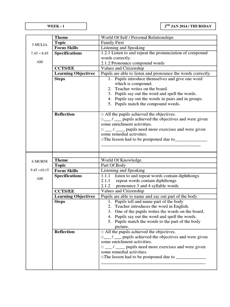 Rph English Yr 3 | Reading (Process) | English Language