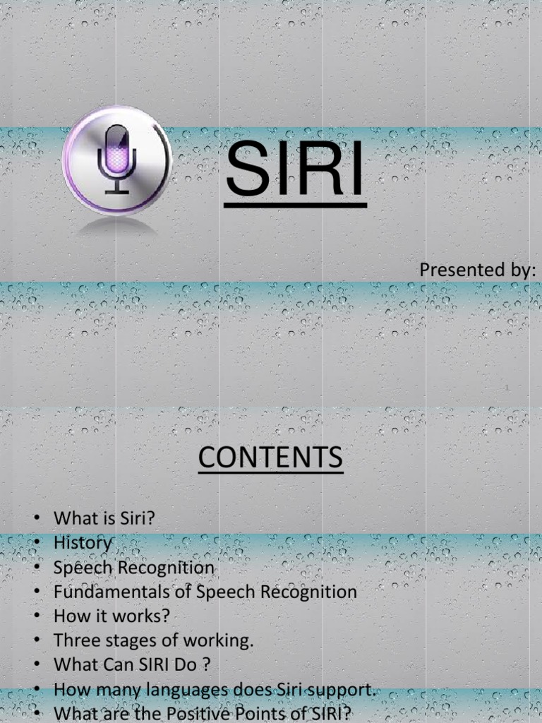 Siri | PDF | Siri | Speech Recognition