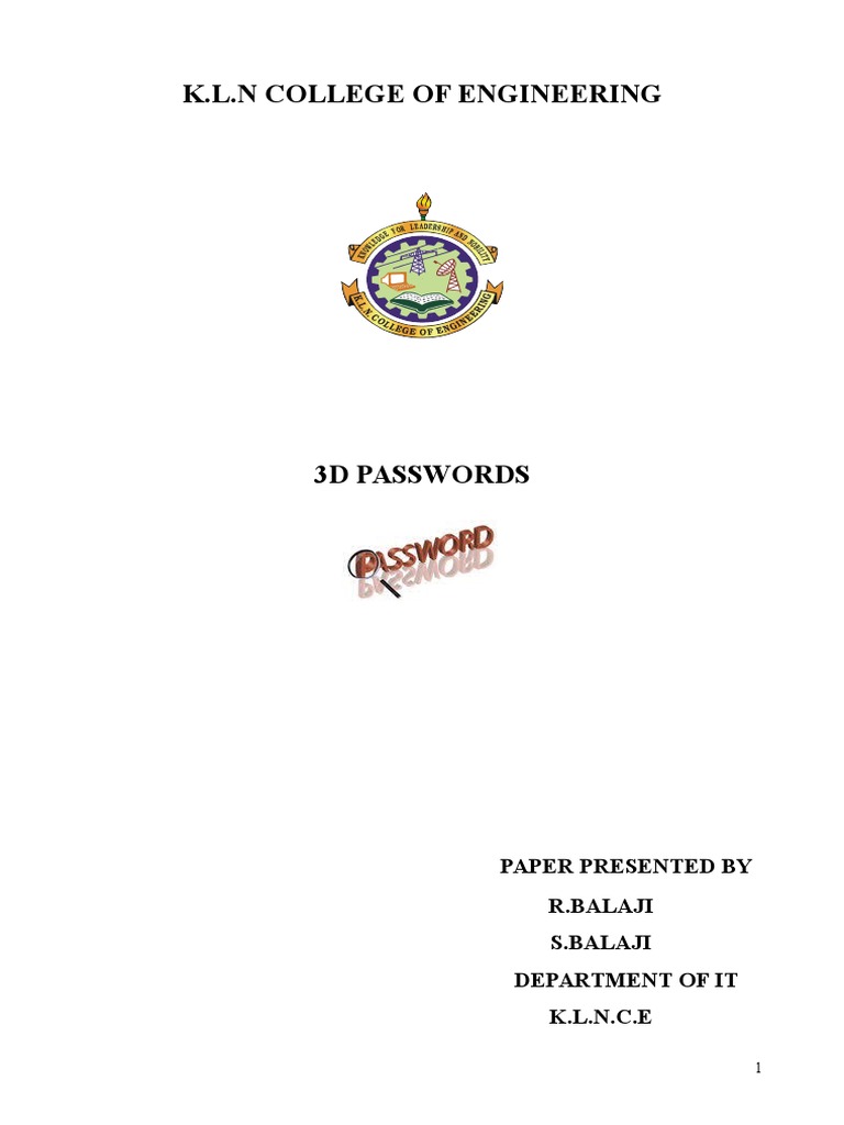 K.L.N College of Engineering | Download Free PDF | Password ...