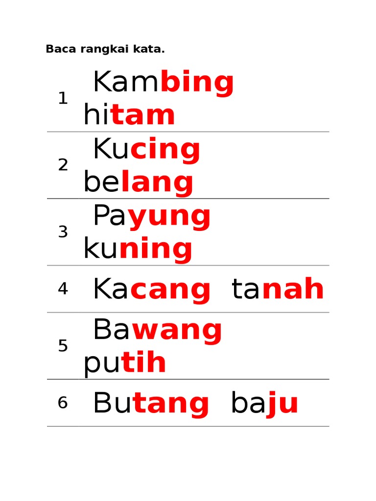 Baca Rangkai Kata | PDF