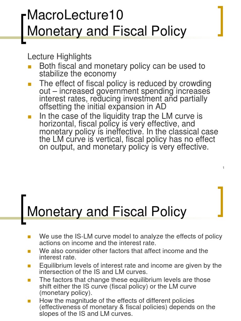 Macrolecture10 Monetary and Fiscal Policy | PDF | Crowding Out ...