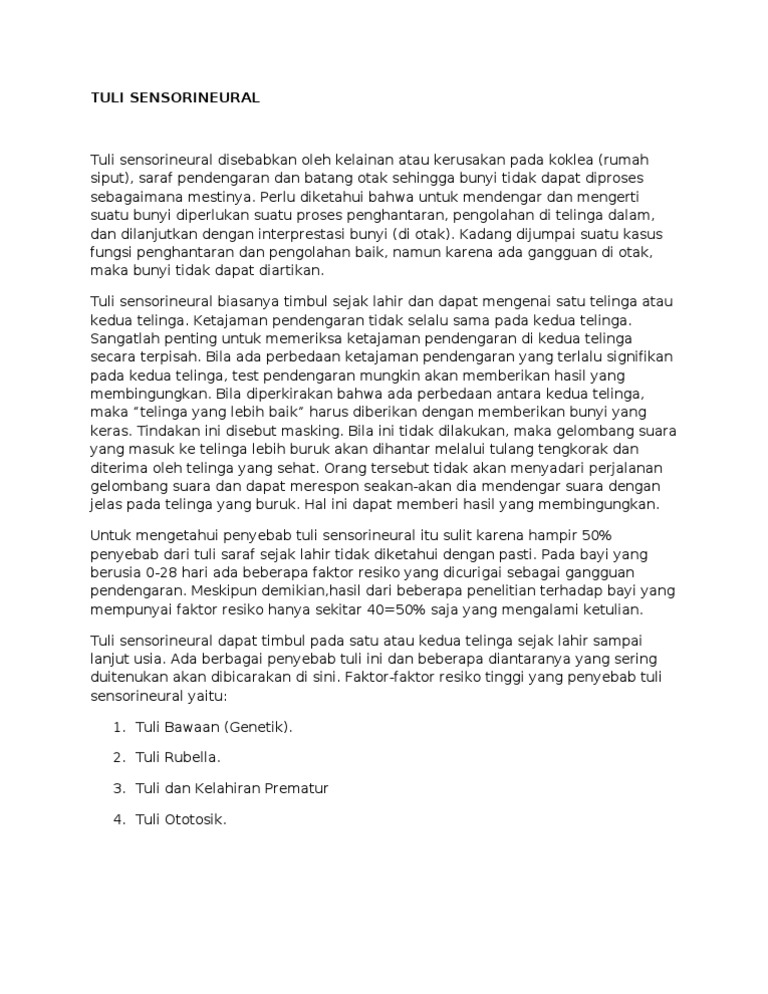 Tuli Sensorineural | PDF