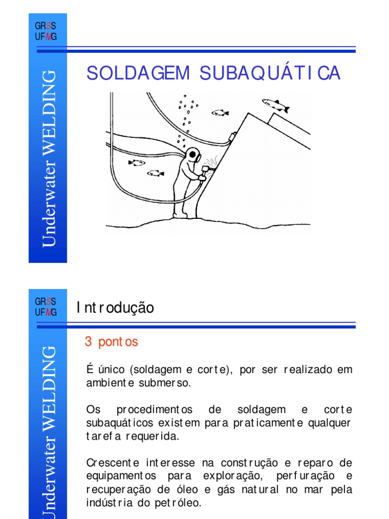 Apresentação 2004 - UFMG - Soldagem Subaquática PDF | PDF | Mergulho ...