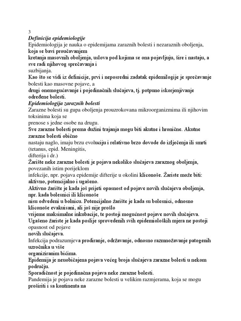Epidemiologija Zaraznih Bolesti | PDF