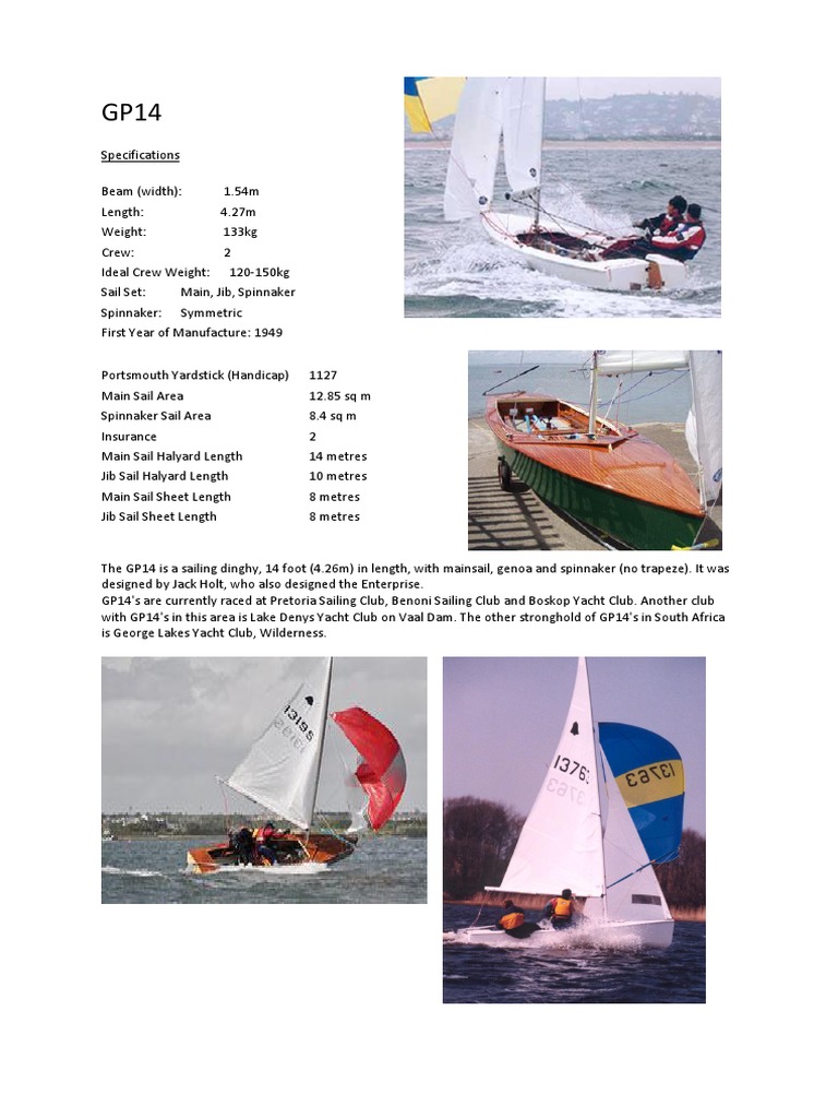 Summary of Dinghy Classes | PDF | Water Transport | Yachting