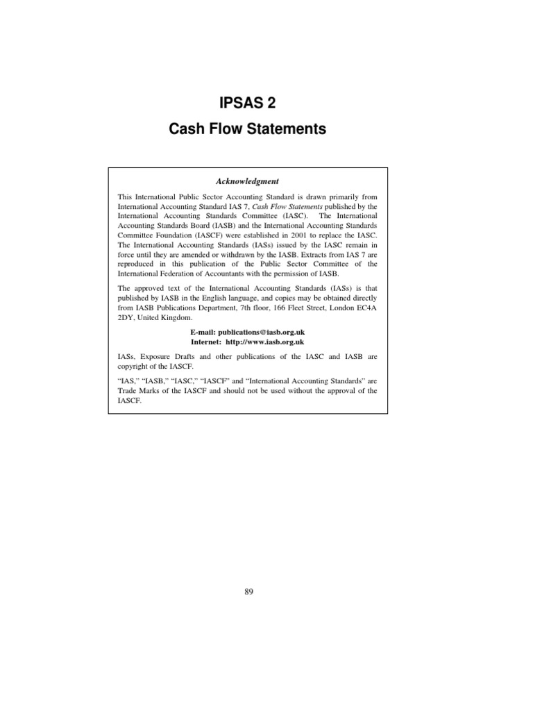 Ipsas 2 Cash Flow Statements: Acknowledgment | PDF | Cash Flow ...
