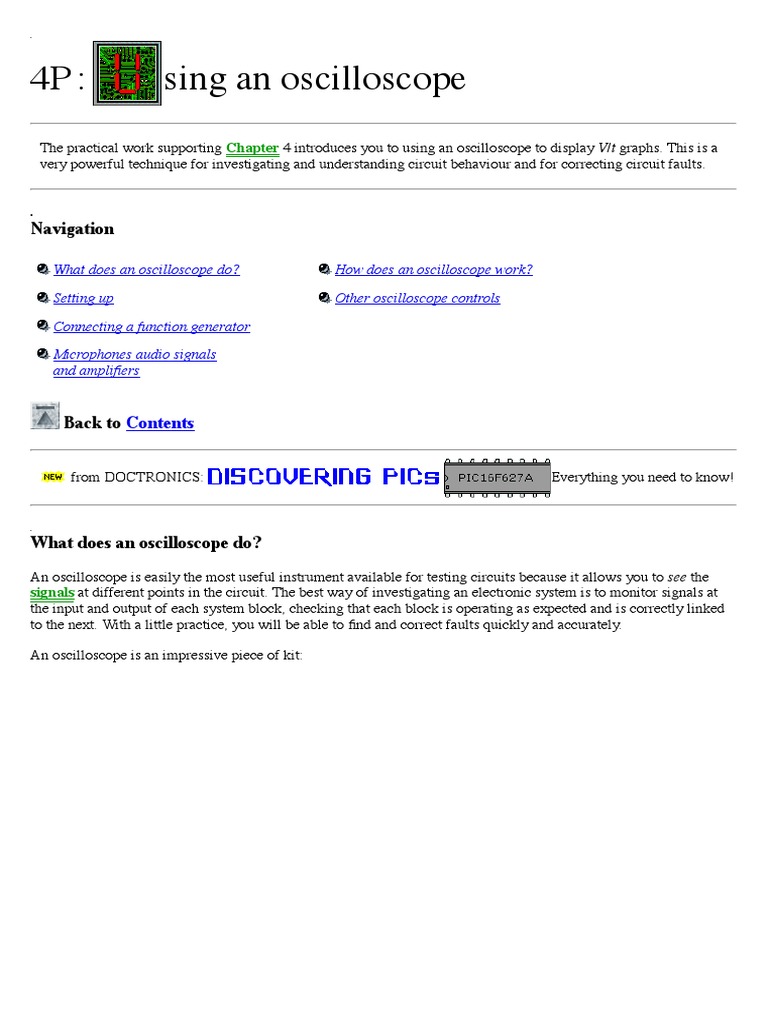 Using An Oscilloscope | PDF | Amplifier | Microphone