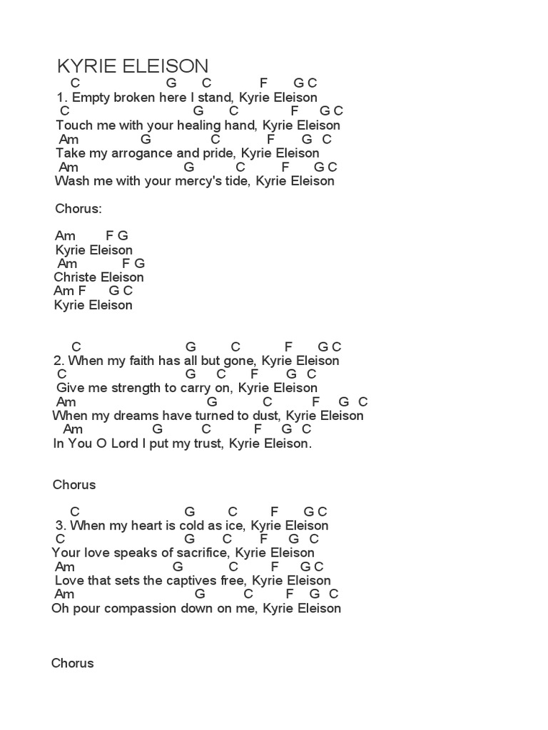 Kyrie Eleison Lyrics and Chords | PDF