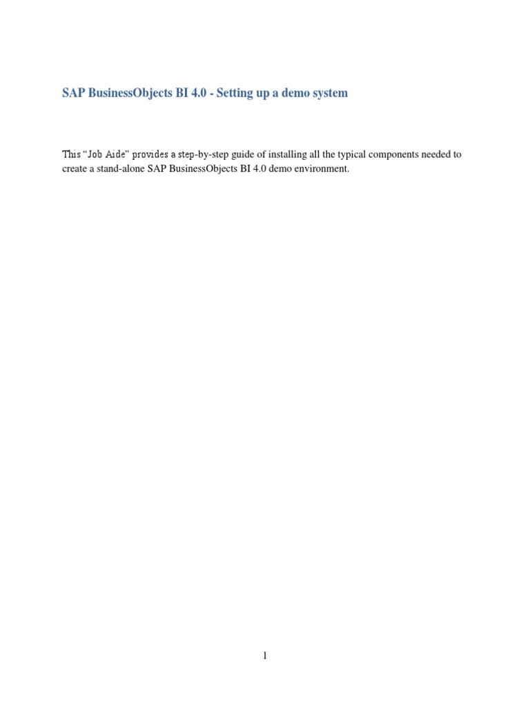SAP BusinessObjects BI 4 Installation | PDF | Microsoft Windows ...