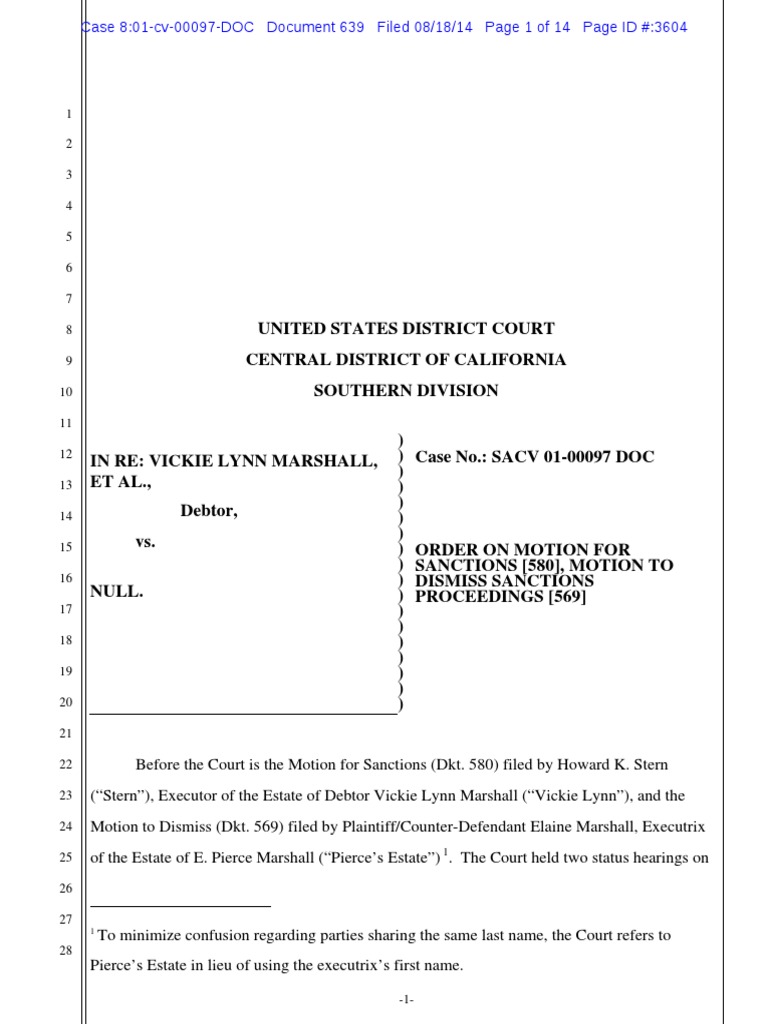 8 18 2014 Order On Motion For Sanctions | PDF | Contempt Of Court | Lawsuit