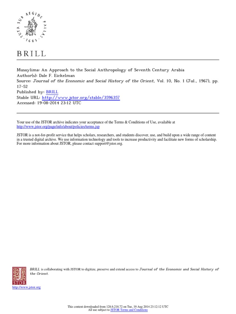 Musaylima - Dale Eickelman | PDF | Muhammad | Medina