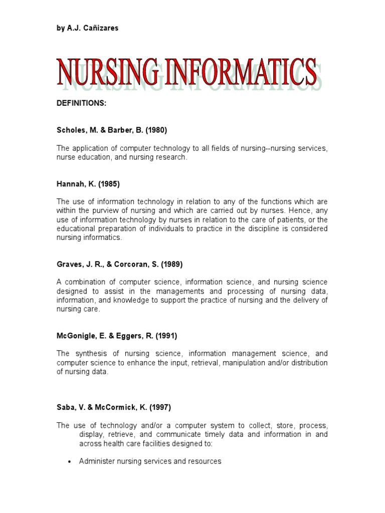 Nursing Informatics | PDF | Informatics | Health Informatics