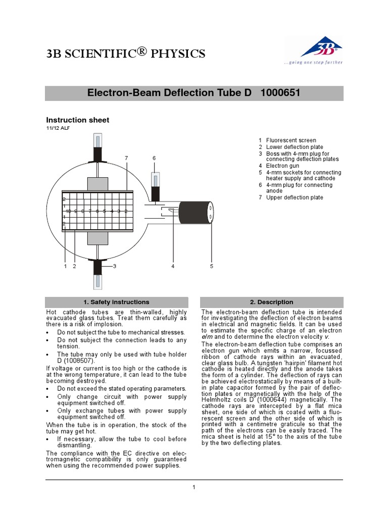 Electron Deflection Tube. | PDF | Vacuum Tube | Cathode
