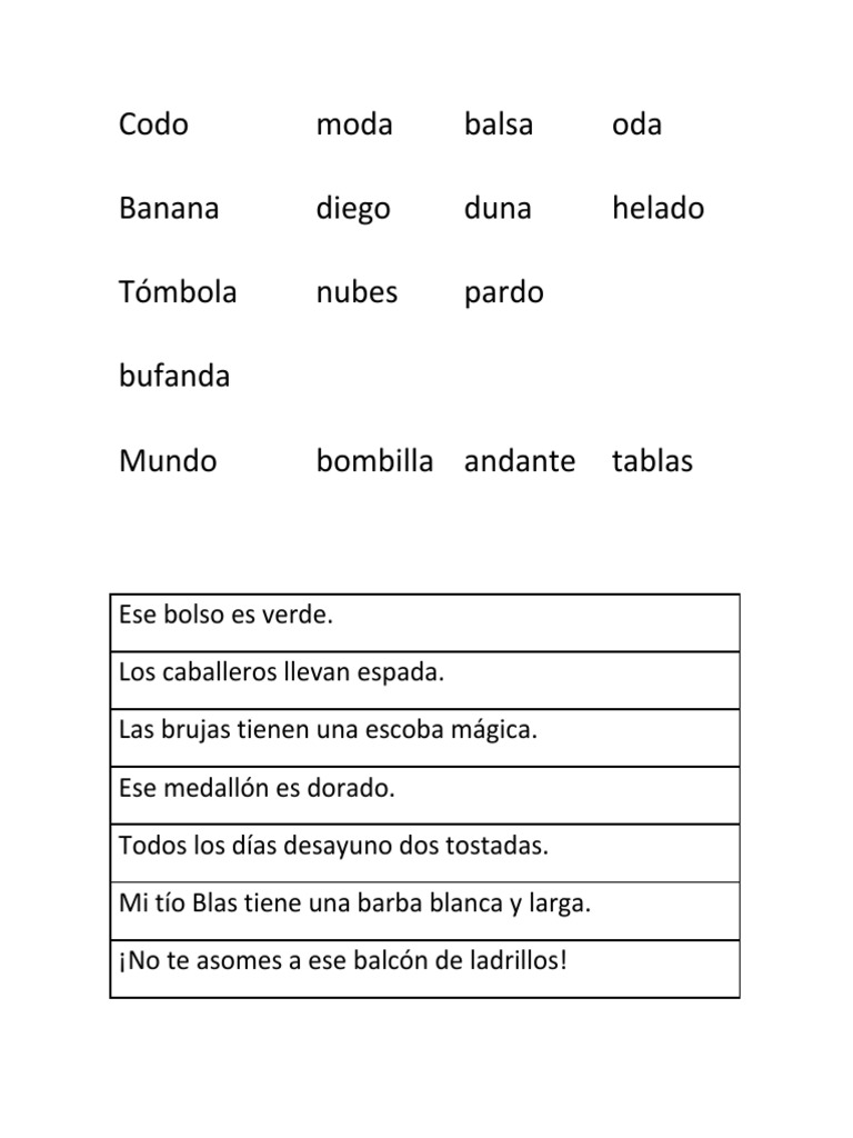 Palabras con BD y BS para Niños | PDF | Libros para adolescentes ...