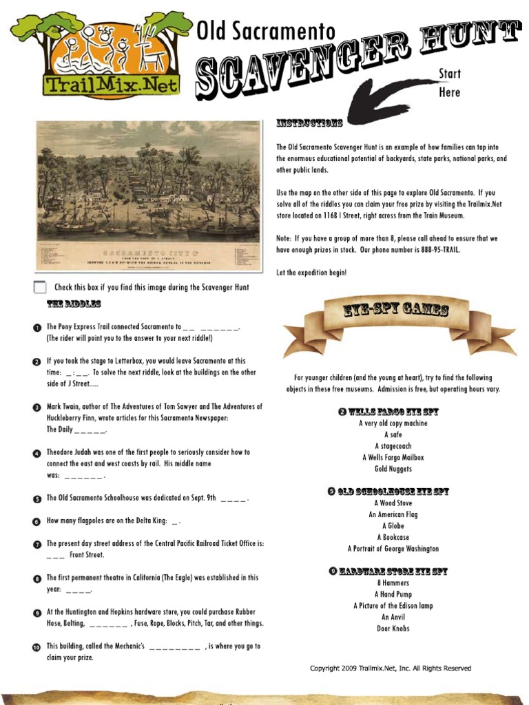 Old Sacramento Scavenger Hunt - A Free Historic Walking Tour in ...